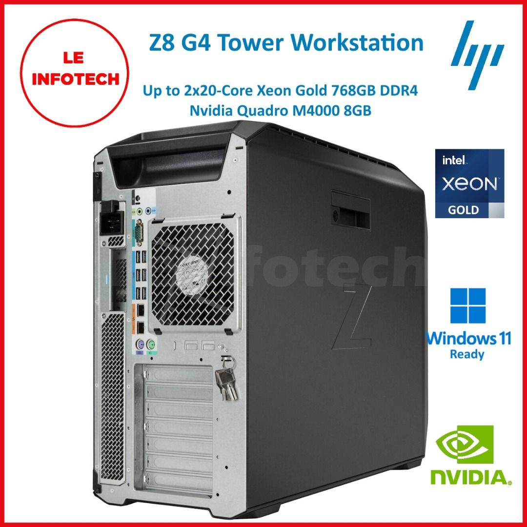 HP Z8 G4 Tower Workstation Desktop Up to 2x 20-Core Xeon Gold RAM 1.5TB ...