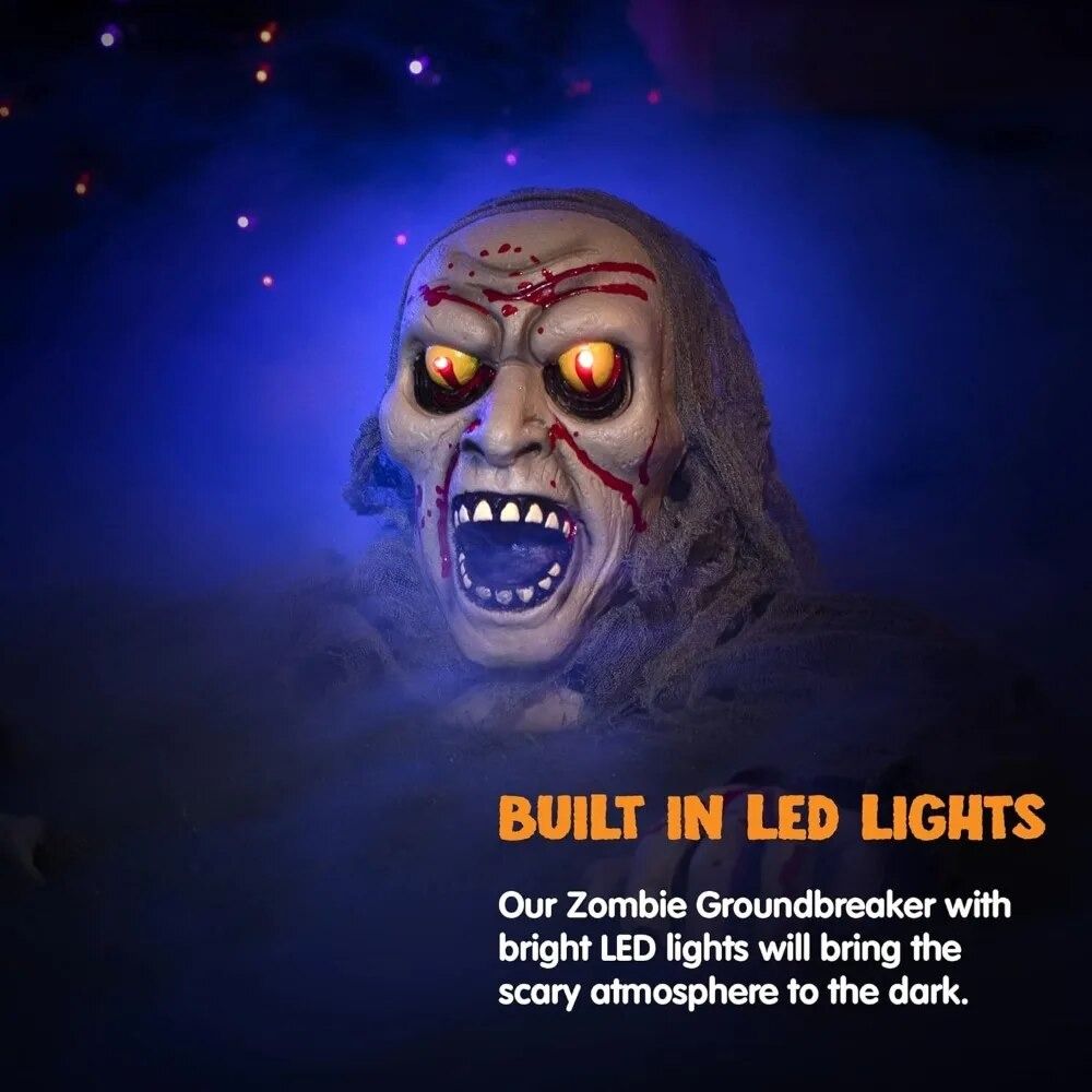 JOYIN Halloween Light-Up Zombie Groundbreaker Animated with bloodstain ...