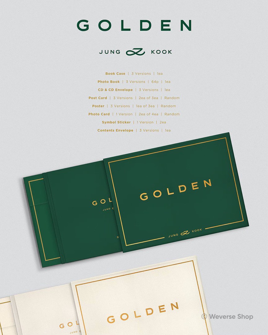 Jungkook golden album sealed, Hobbies & Toys, Memorabilia ...