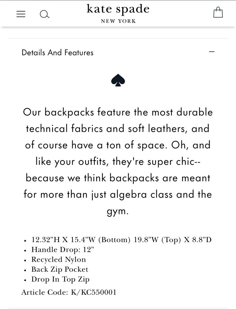 kate spade large ella puffer backpack pink, Women's Fashion, Bags ...