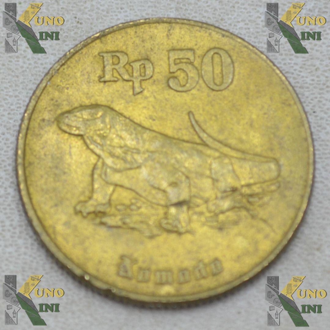 KOIN KUNO KARAPAN SAPI 100 RUPIAH & KOMODO 50 RUPIAH, 1996-1998, 2 pcs, Antik, Pajangan di Carousell