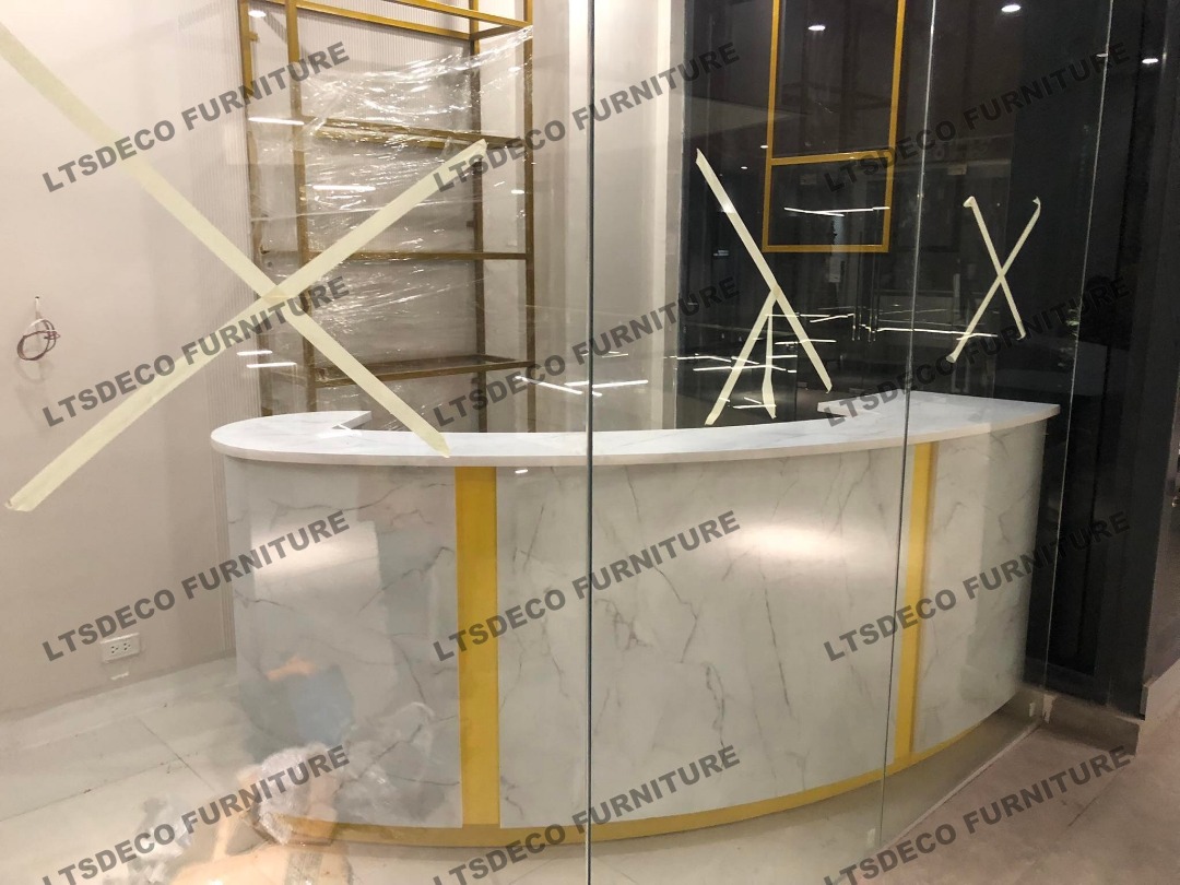 Laminated finish Counter Table Office Partition, Furniture & Home ...