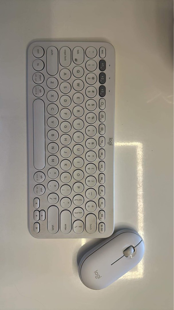 Logitech K380 and Logitech M350 Pebble White, Computers & Tech, Parts ...