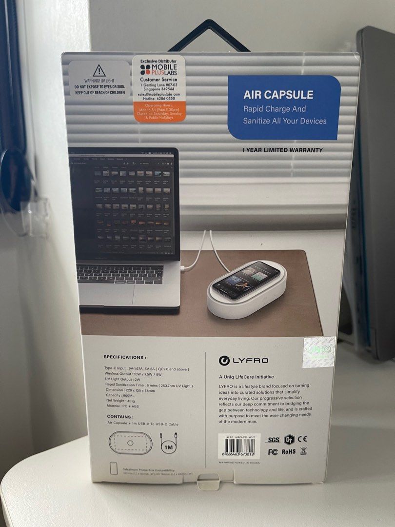 Lyfro rapid sanitize and wireless charging capsule box, Mobile Phones ...
