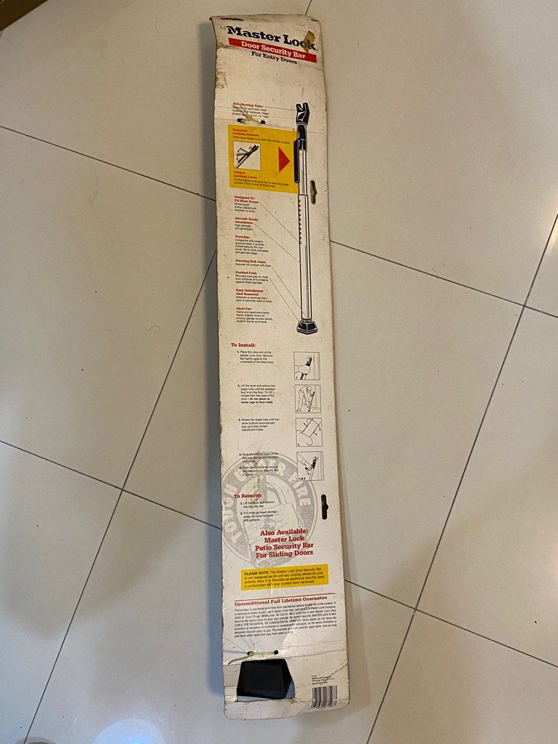 Master Lock Door Security Bar, Furniture & Home Living, Security ...