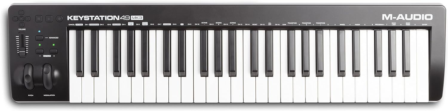 M-Audio Keystation 49 MK3 - Synth Action 49 Key USB MIDI Keyboard Controller with Assignable ...