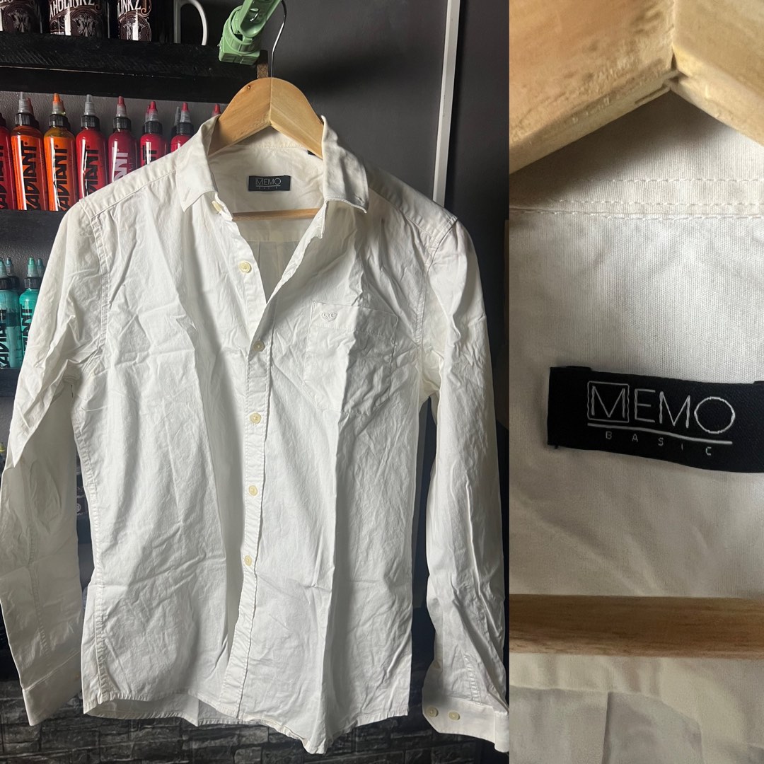 Memo longsleeve, Men's Fashion, Tops & Sets, Formal Shirts on Carousell