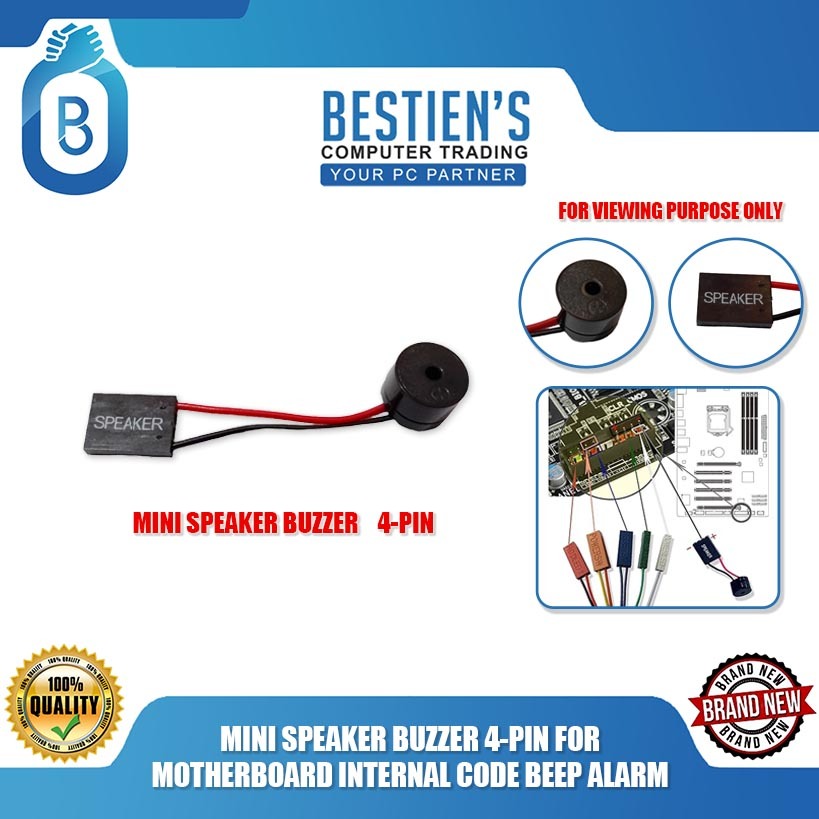 MINI SPEAKER BUZZER 4-PIN FOR MOTHERBOARD INTERNAL CODE BEEP ALARM ...