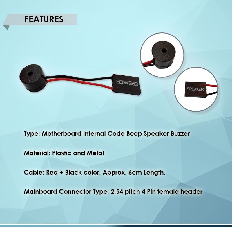 MINI SPEAKER BUZZER 4-PIN FOR MOTHERBOARD INTERNAL CODE BEEP ALARM ...