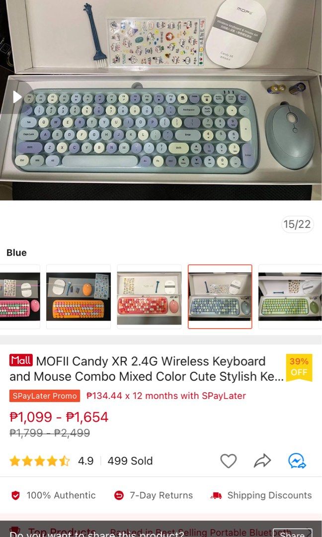 Mofii Candy XR Blue Keyboard + Mouse [Complete Inclusions], Computers & Tech, Parts ...