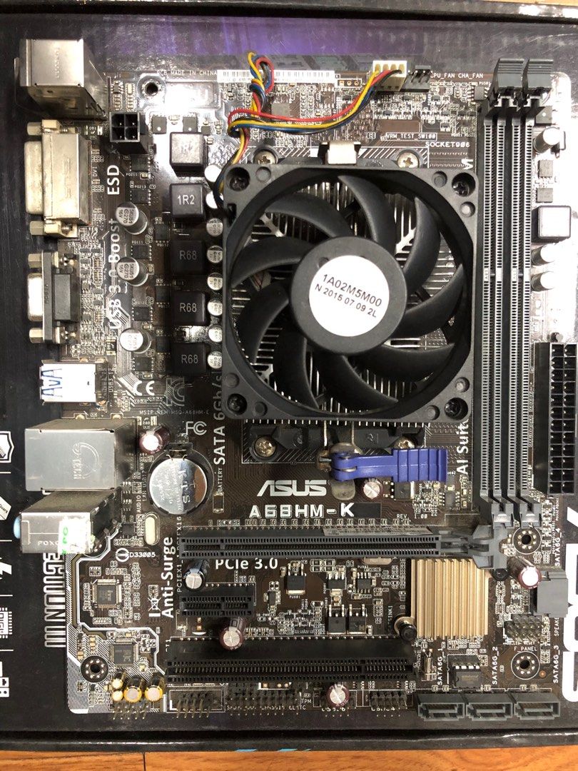 MOTHERBOARD A68HM-K with Processor, Computers & Tech, Parts ...