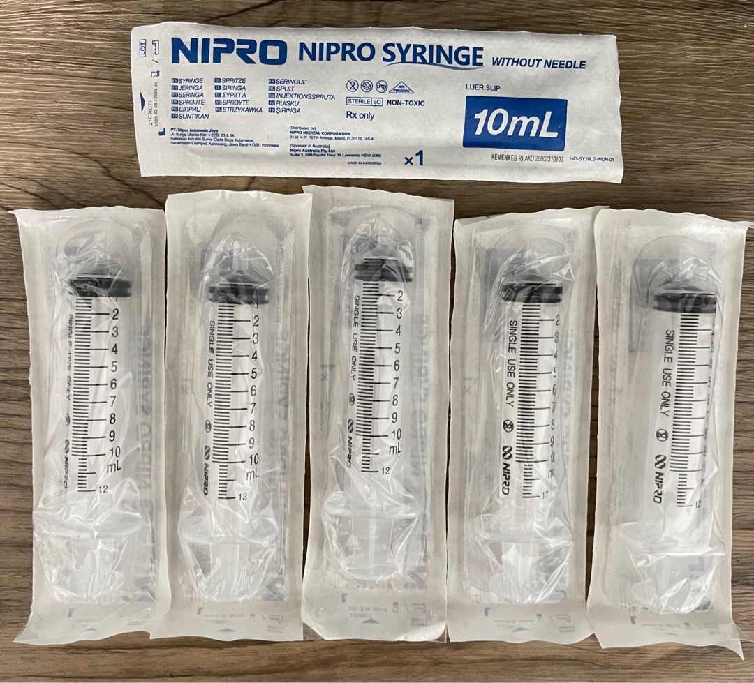 Nipro Luer Slip Sterile Syringe 10ml Without Needle, Health & Nutrition, Medical Supplies ...