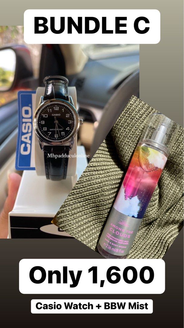Original Casio with Free Bath and Body Works Mist, Women's Fashion ...