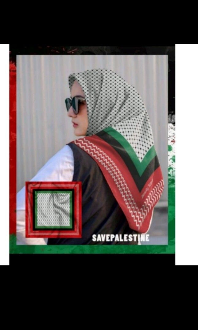 Palestine Hijab Bawal Cotton ( bidang 45") / Palestine Keffiyeh Hijab ...