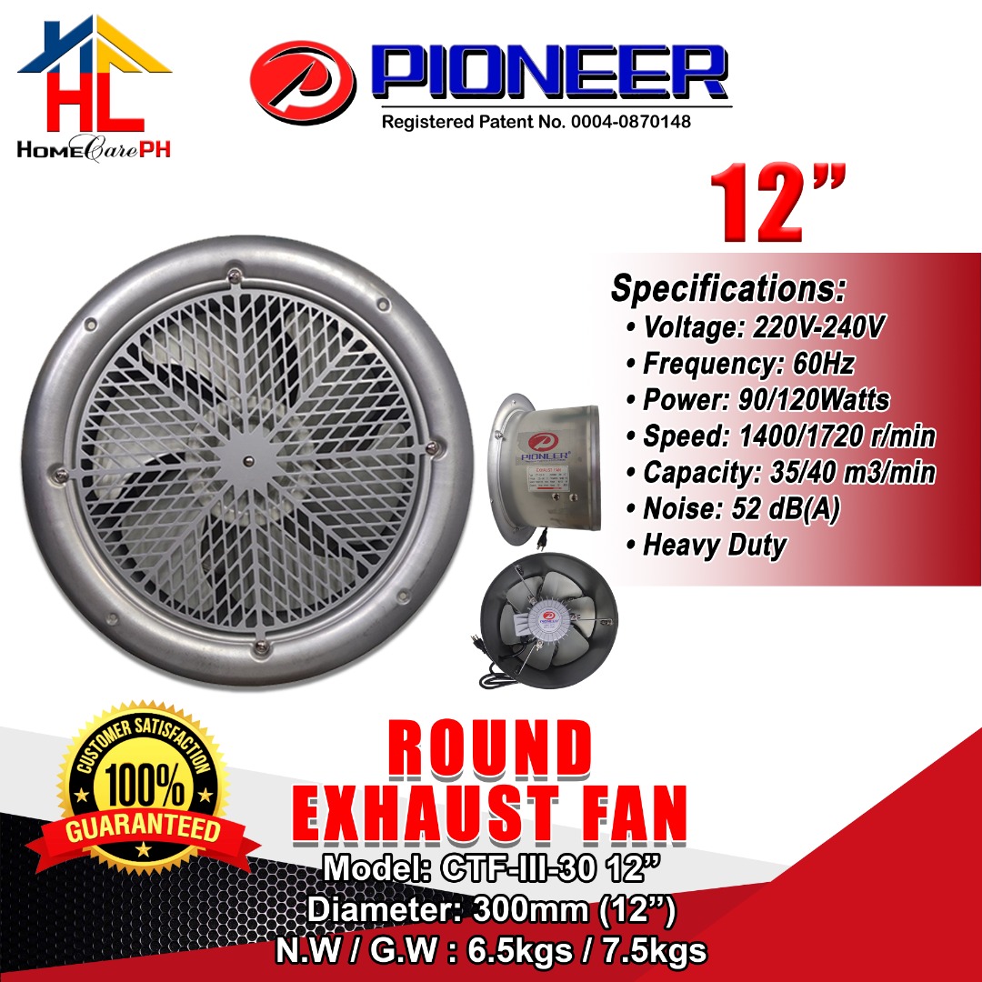 Pioneer Round Exhaust Fan 12 inches 300mm, Commercial & Industrial ...