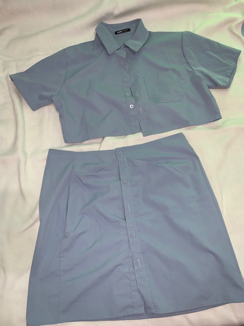 PLUS SIZE: baby blue coords, Women's Fashion, Dresses & Sets, Sets or ...