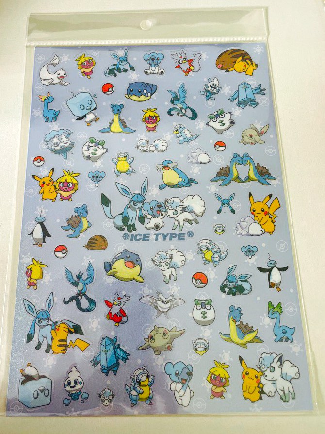Pokemon Ice Type sticker A4 sheet from Korea, Hobbies & Toys ...