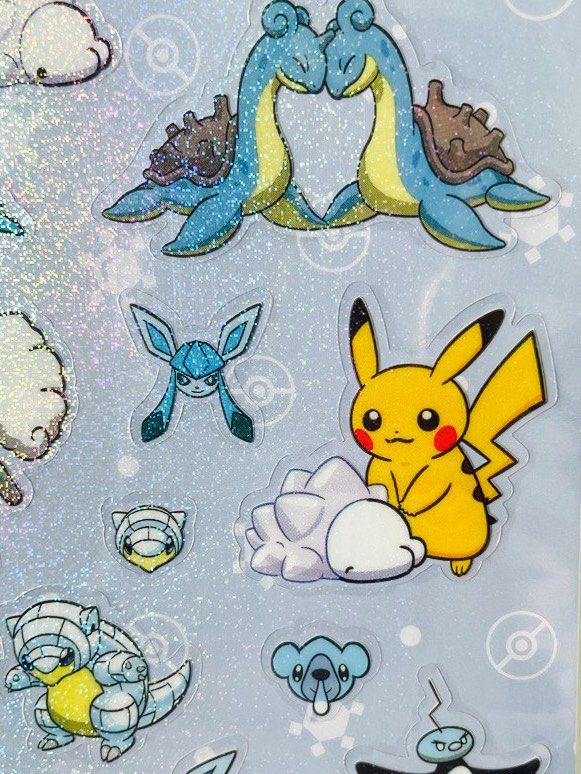 Pokemon Ice Type sticker A4 sheet from Korea, Hobbies & Toys ...
