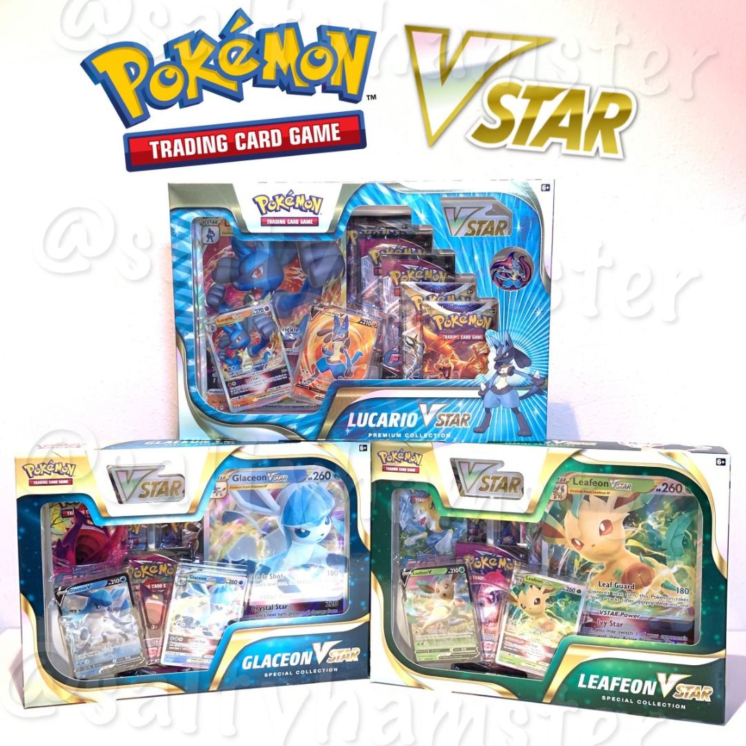 Pokemon TCG Leafeon/Glaceon/Lucario VSTAR boxes, Hobbies & Toys, Toys & Games on Carousell