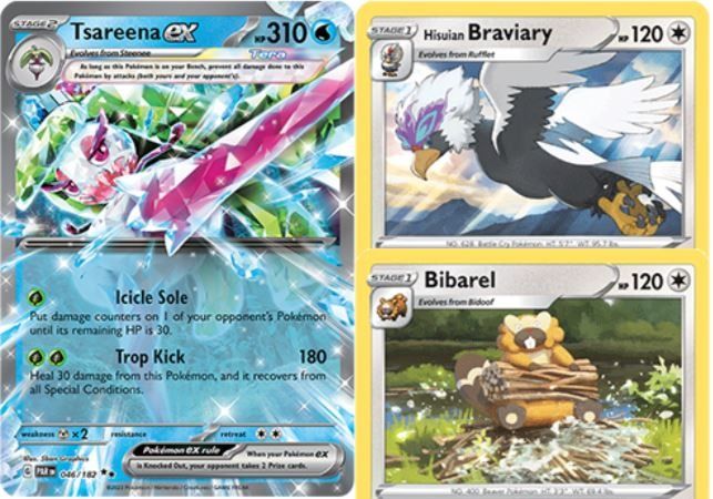 Pokemon TCG Tsareena ex Bibarel Deck with Hisuian Braviary, Hobbies ...