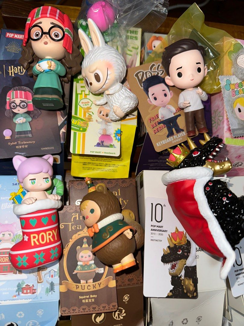 Popmart blindbox wts: harry potter, labubu, friends, sweet bean, dimoo ...
