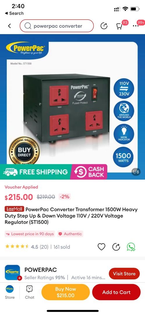 PowerPac - Converter Transformer (100V to 230V, and 230V to 100V), TV ...