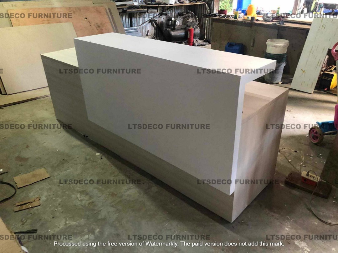 Reception / Counter Table Office Partition, Furniture & Home Living ...