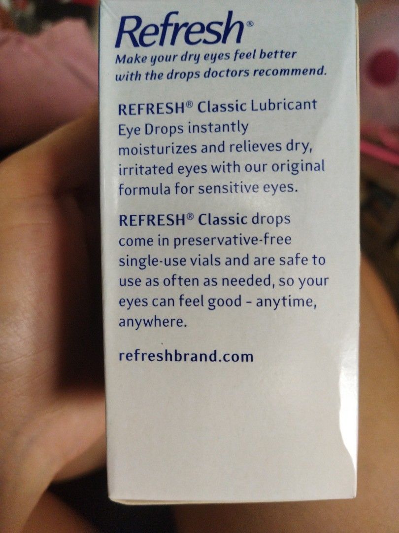 Refresh Classic Lubricant Eye drops 30 single use Containers, Health ...
