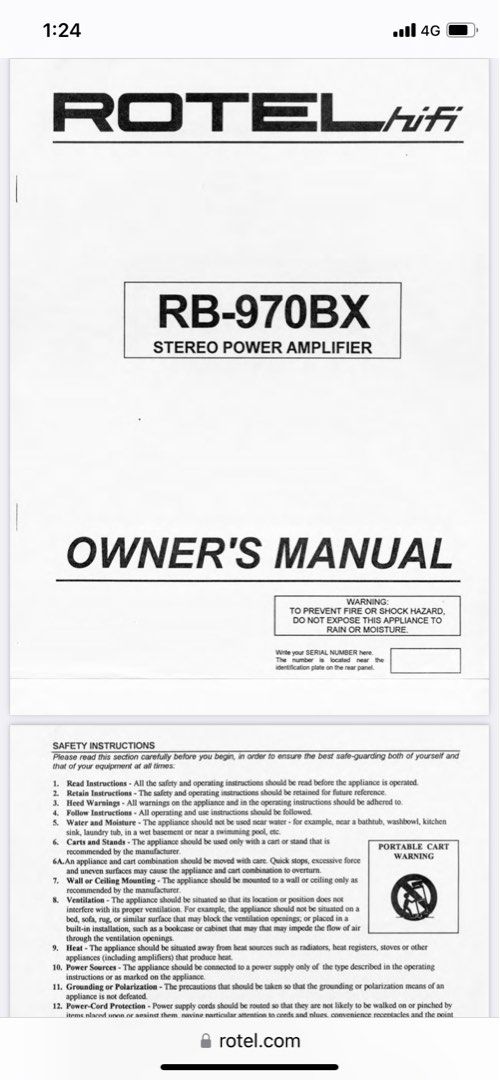 Rotel RB-970BX Power Amplifier, Audio, Soundbars, Speakers & Amplifiers ...