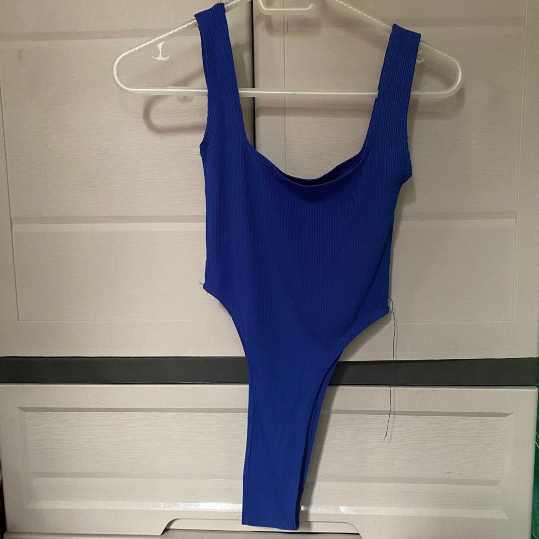 ROYAL BLUE HIGH CUT ONE PIECE, Women's Fashion, Tops, Sleeveless on ...