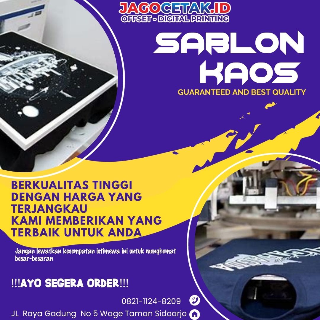 Sablon kaos dengan kualitas terbaik dan terjamin dari bahan jiga ...