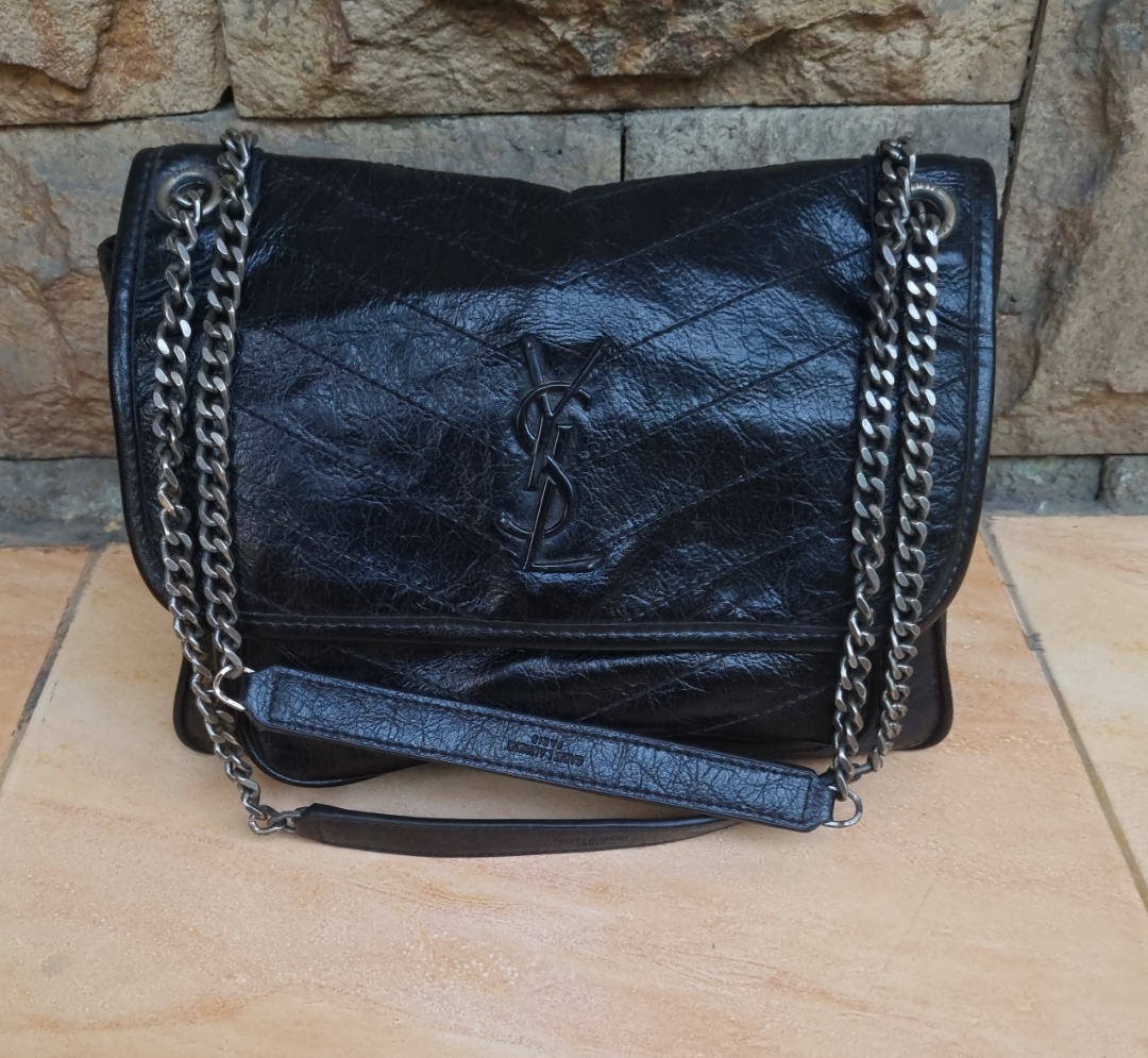 SAINT LAURENT Niki medium YSL Black, Fesyen Wanita, Tas & Dompet di ...
