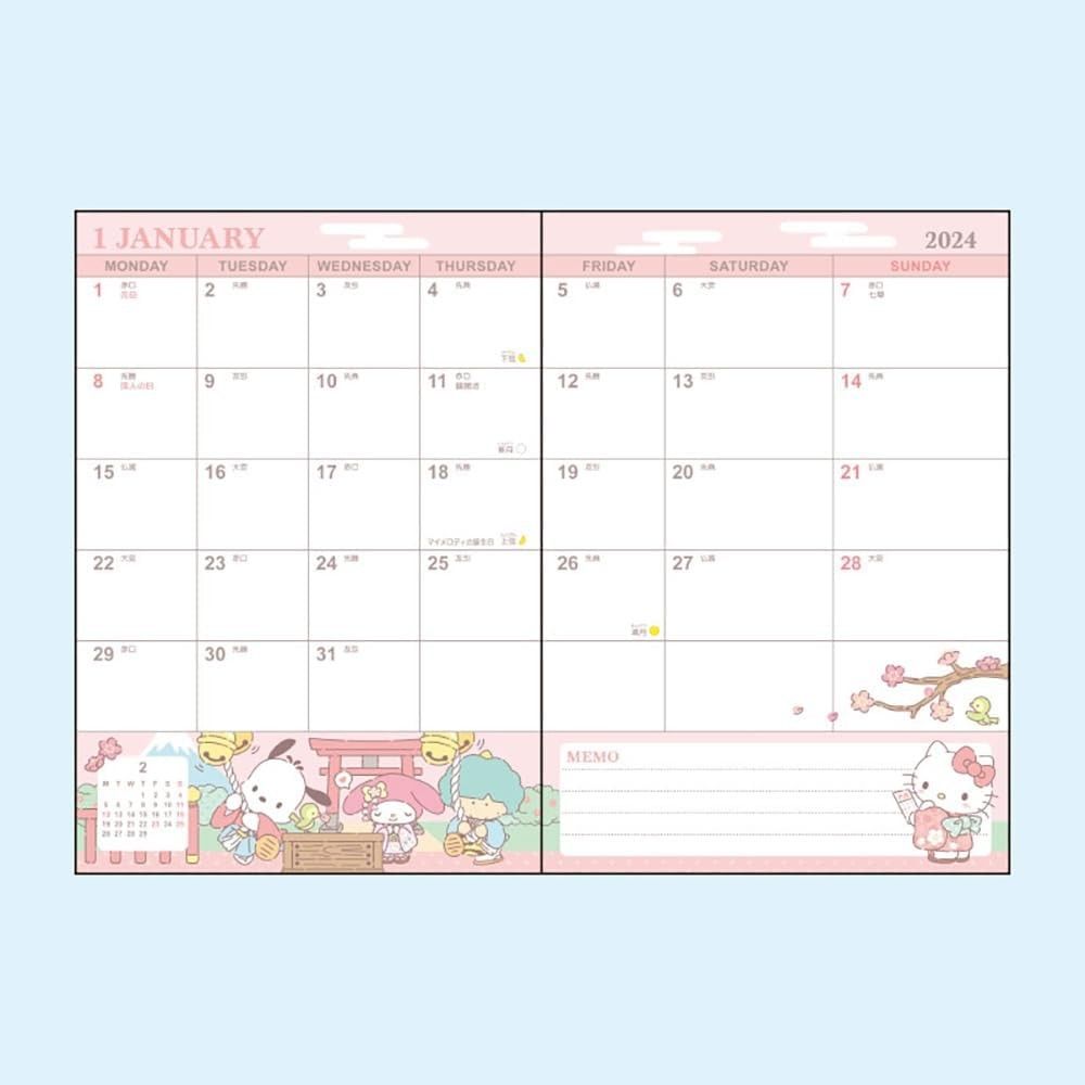 Sanrio 2024 Schedule Planner, Hobbies & Toys, Stationery & Craft ...