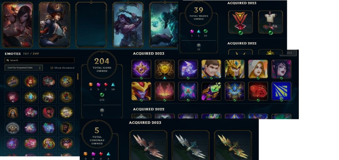 SG League of Legends Account Gold Placement Season 13 Rare Skin Black ...