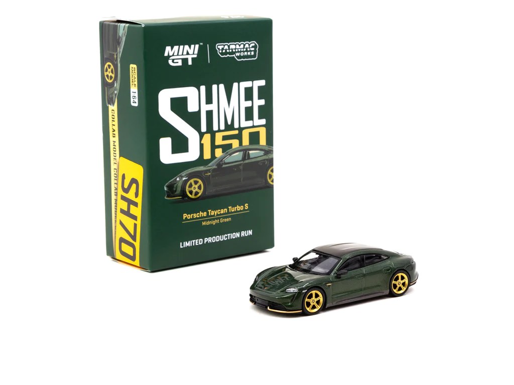 Tarmac Works x Mini GT: 1/64 Porsche Taycan Turbo S (Midnight Green ...