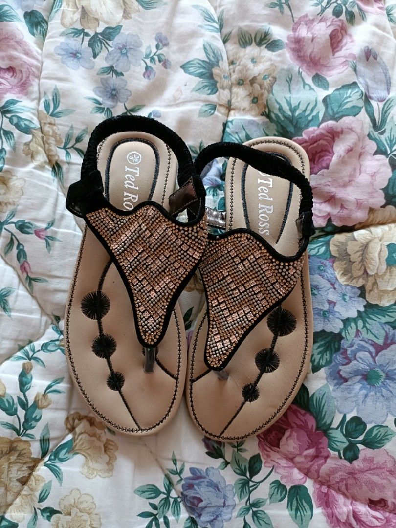 TED ROSS | Embellished Fashion Zig-Zag Patterned Beaded Sandals., Women ...