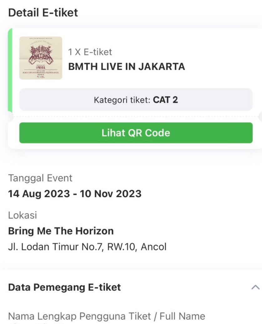 Tiket Konser BMTH Jakarta, Tiket & Voucher, Tiket Acara di Carousell
