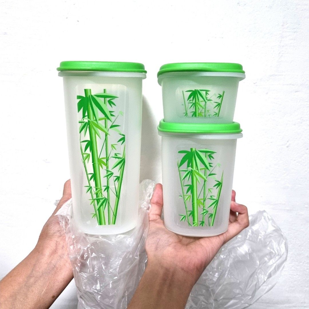 Tupperware 500 ml, 1.1L and 1.7L Bamboo Smart Saver Oval Rectangular ...