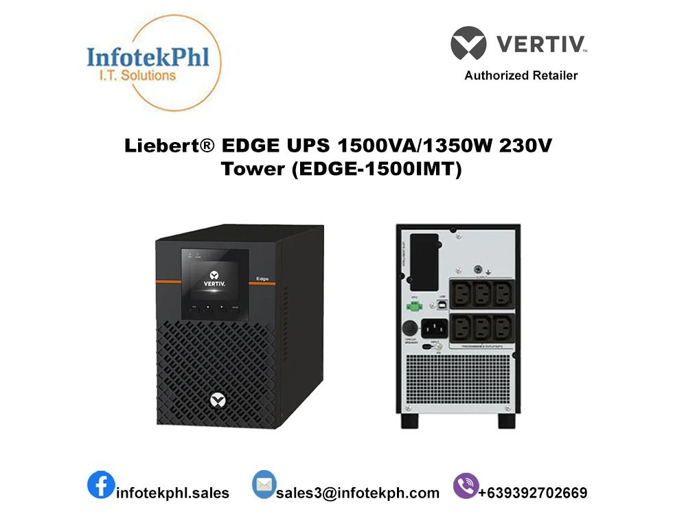 UPS Vertiv Liebert® EDGE UPS 1500VA/1350W 230V Tower (EDGE-1500IMT ...
