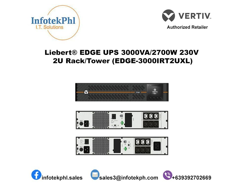 UPS Vertiv Liebert® EDGE UPS 3000VA/2700W 230V 2U Rack/Tower (EDGE ...