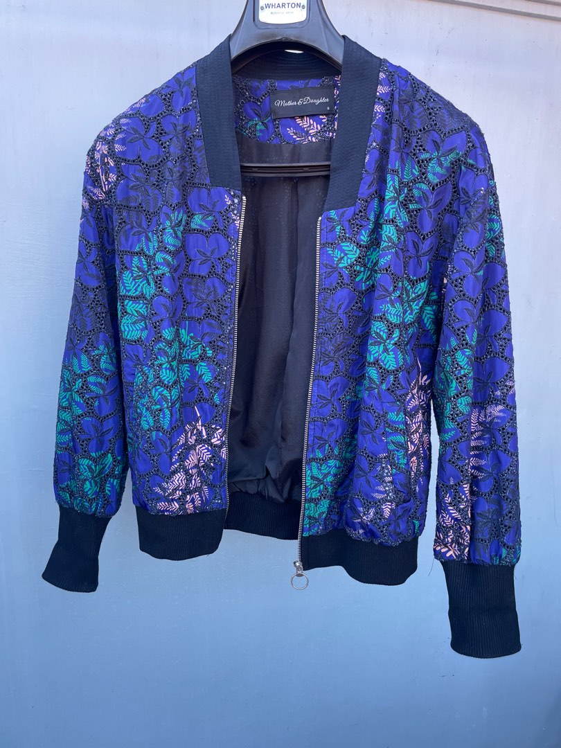 Vibrant Indigo Bomber Jacket, Women's Fashion, Coats, Jackets and ...