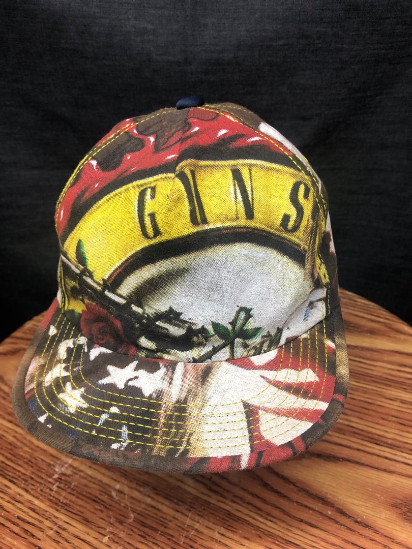 Vintage full print gun and roses cap topi, Men's Fashion, Watches ...