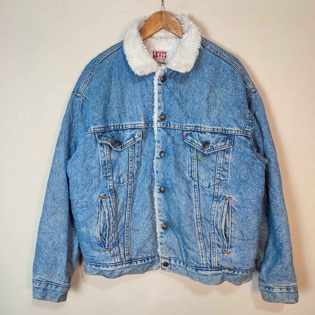 VINTAGE LEVIS SHERPA DENIM JACKE, Men's Fashion, Coats, Jackets and ...