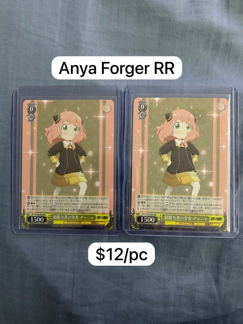Weiss Schwarz: Spy X Family - Anya Forger RR, Hobbies & Toys, Toys & Games on Carousell