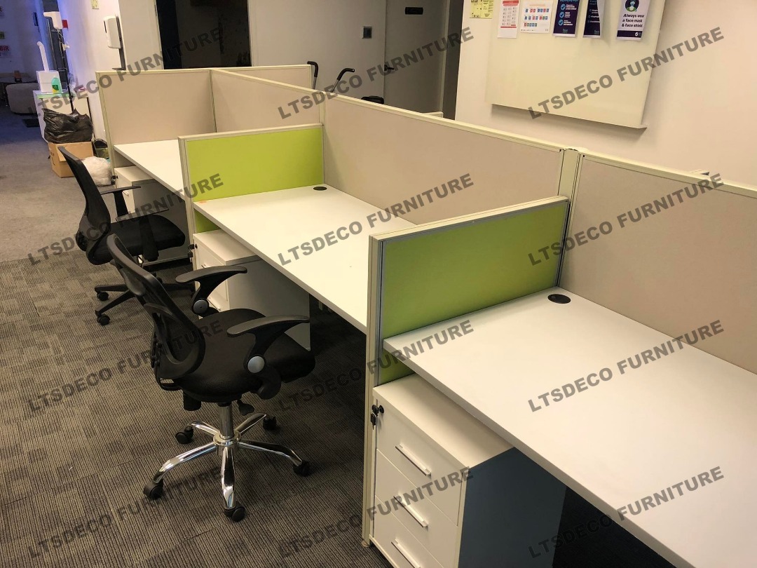 WORKSTATION LINEAR TABLE OFFICE PARTITION FURNITURES, Furniture & Home ...