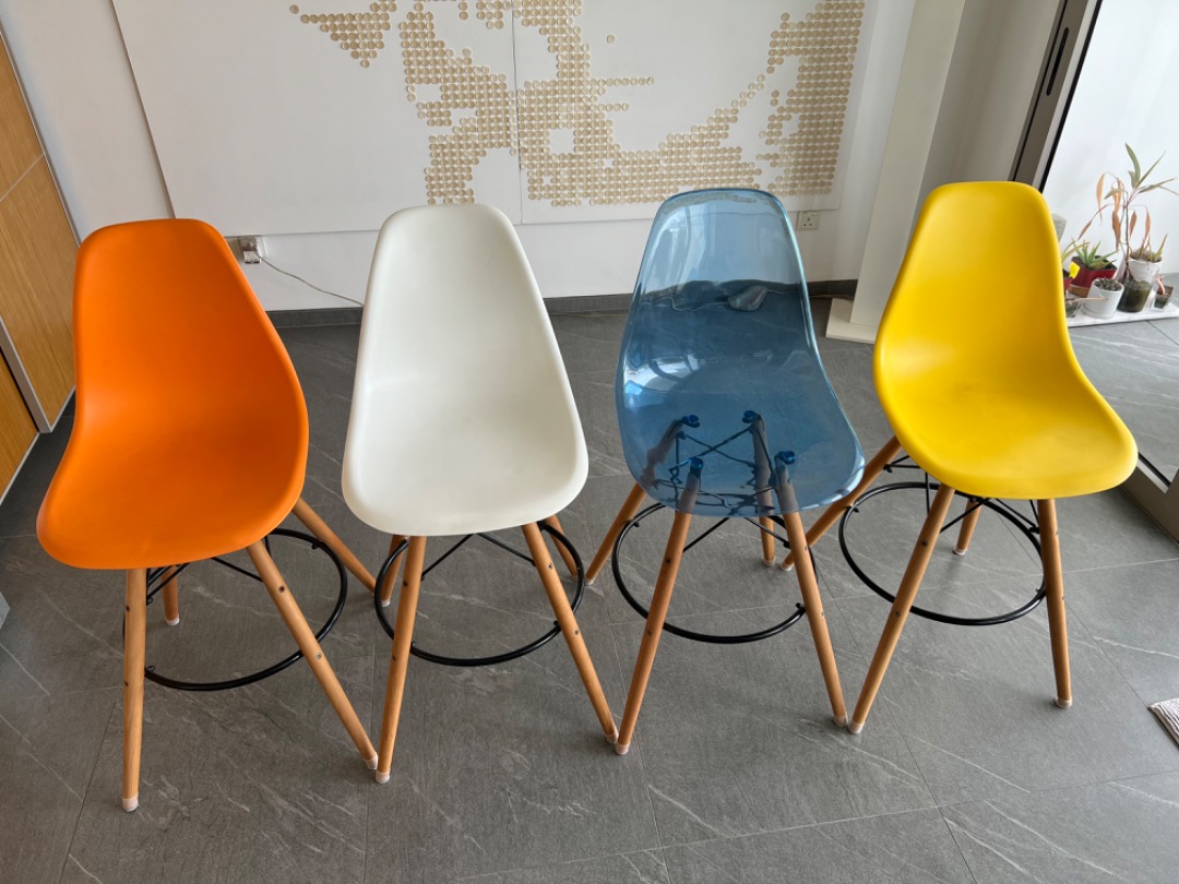 4 modern bar stools with multi colours in great condition, Furniture ...