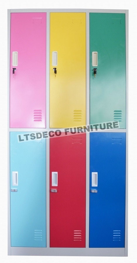 6 DOORS COLORFUL STEEL LOCKER *with locking system' SCHOOL|HOME|OFFICE ...