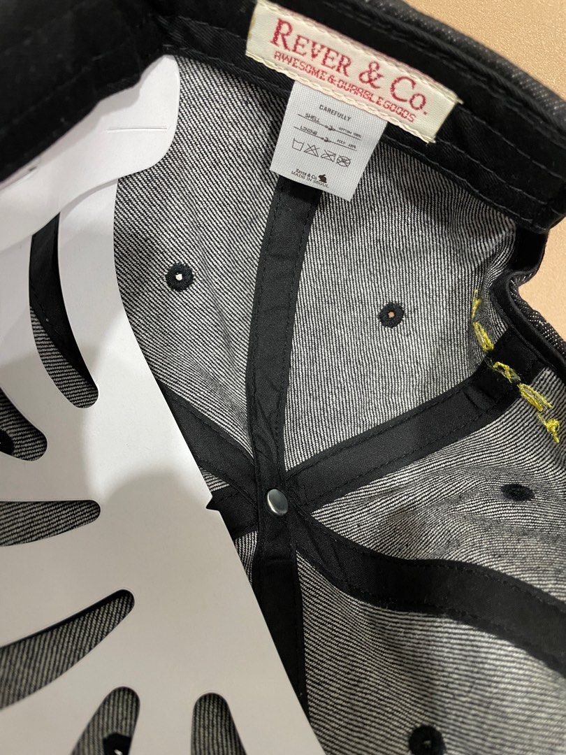 全新 韓國製 R字母 Rever&Co. Cap 帽 牛仔布 深色 adjustable size 可調較 made in Seoul, 男裝 ...
