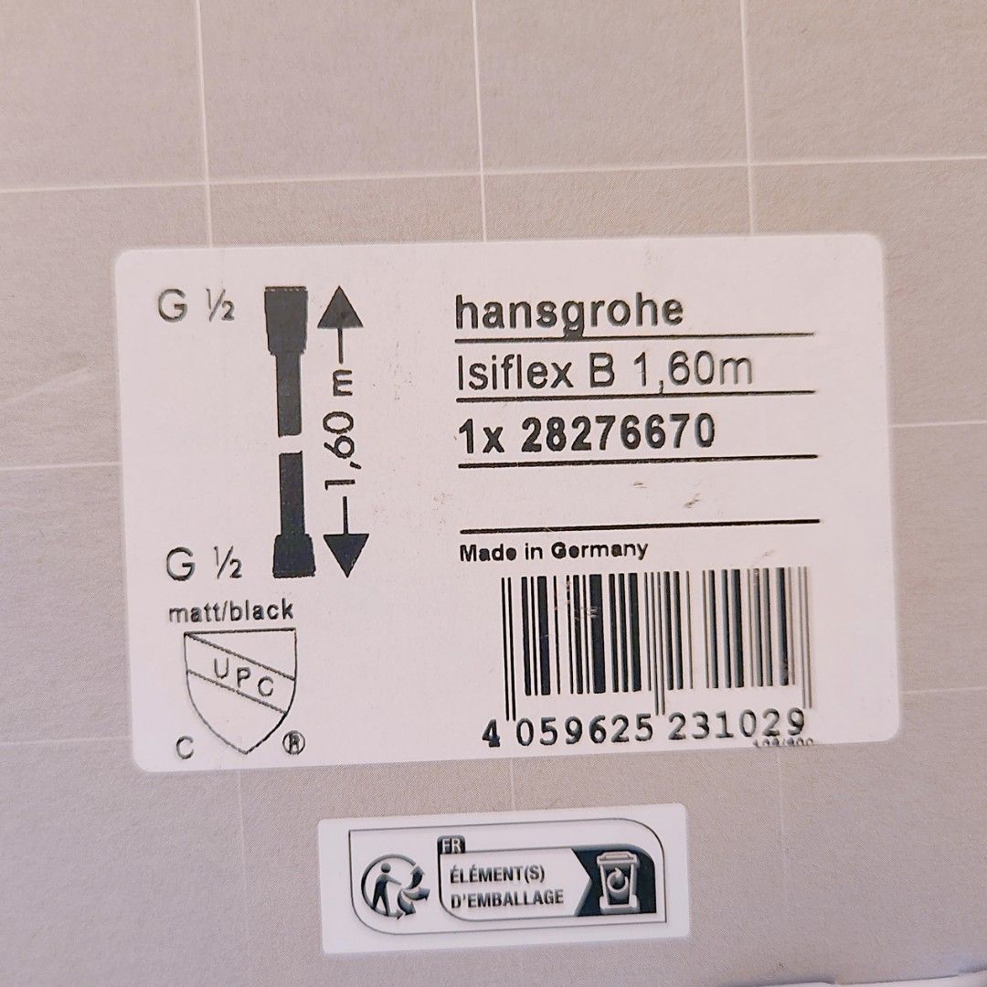 全新現貨 Hansgrohe Isiflex Matt Black Shower Hose 28276670 啞黑色 消光黑 花灑喉 淋浴軟管 ...