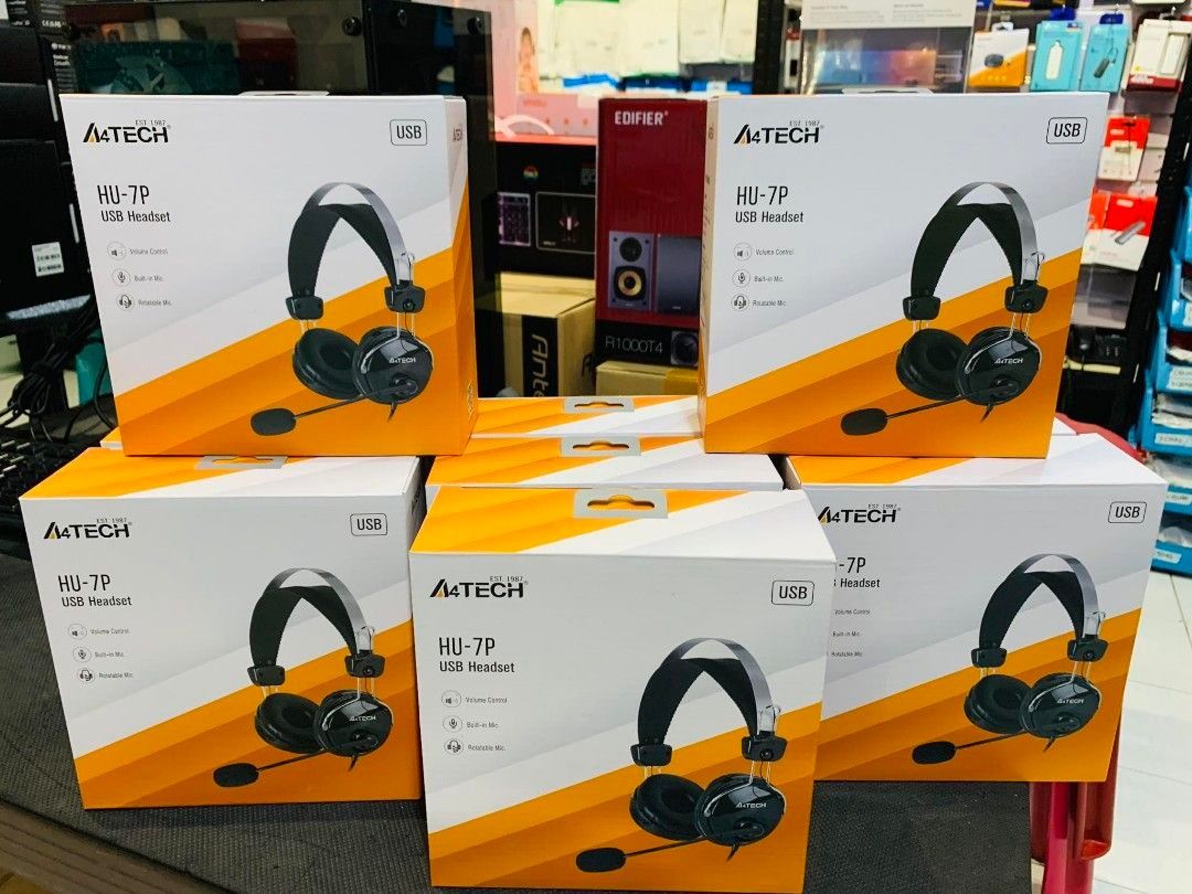 A4Tech HU-7P Comfort Fit Stereo USB Headset, Audio, Headphones ...